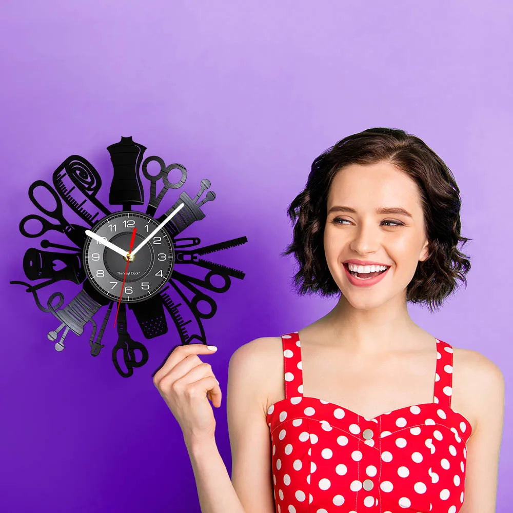 Vintage Sewing Machine Wall Clock – Retro Wall Art for Timeless Decor ...
